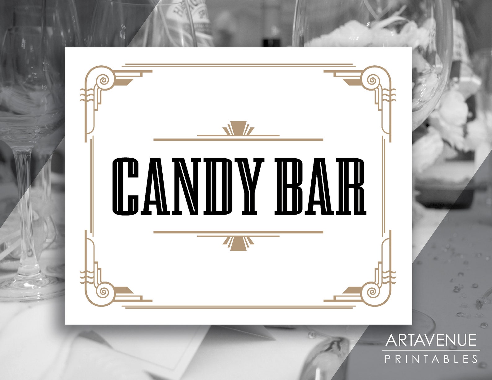 Candy Bar Sign JPG SVG Downloads Gatsby Party Printable - Etsy