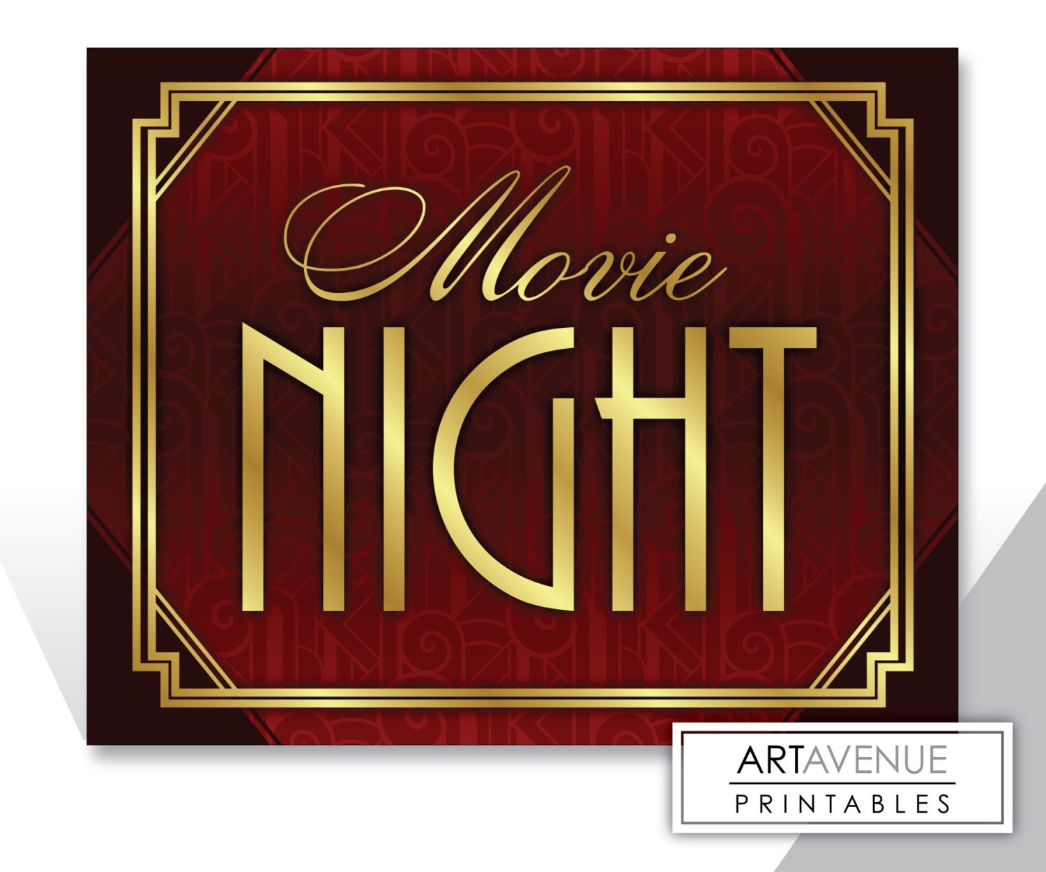 Printable Art Movie Theme Sign movie Night - Etsy