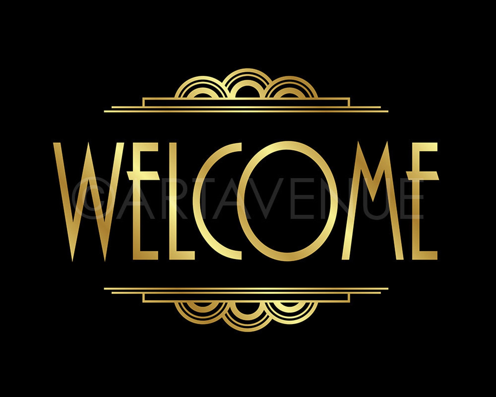 Art Deco WELCOME Sign Printable Art, Gatsby Wedding Sign Download ...