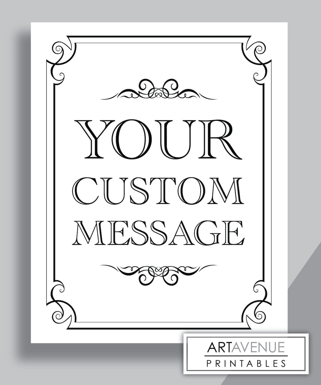 Custom Printable Vintage Sign "custom Message" Vertical Sign ...