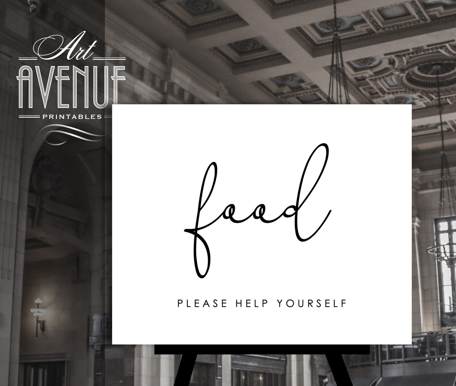 Wedding Food Sign Template 8x10 Minimalist Wedding Sign | Etsy