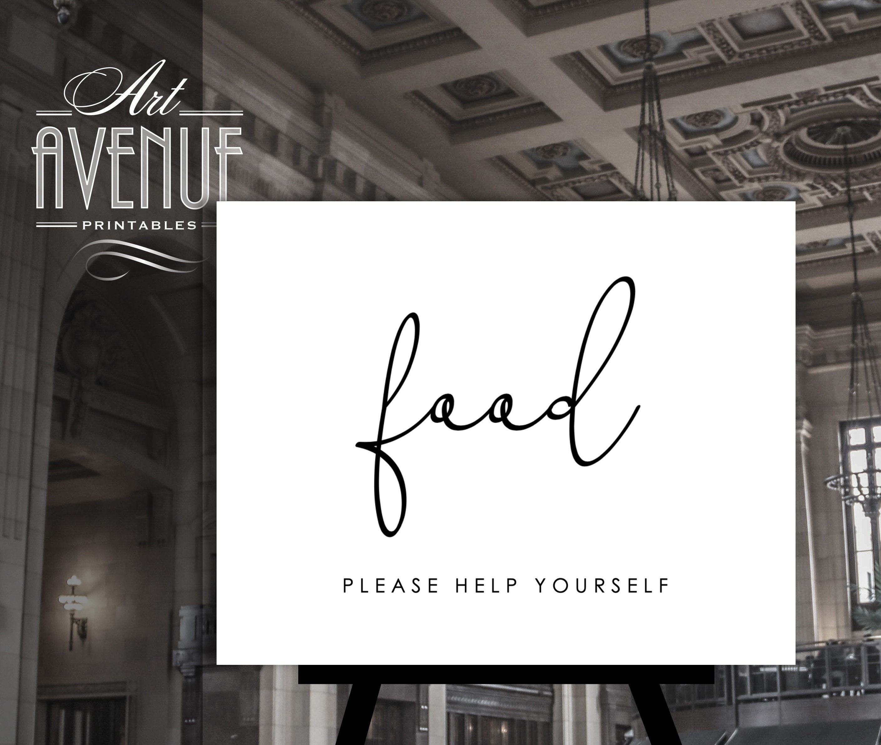 Wedding Food Sign Template 8x10 Minimalist Wedding Sign | Etsy