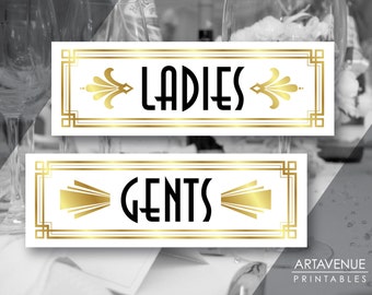 Printable Art ladies and gents Signs | Etsy