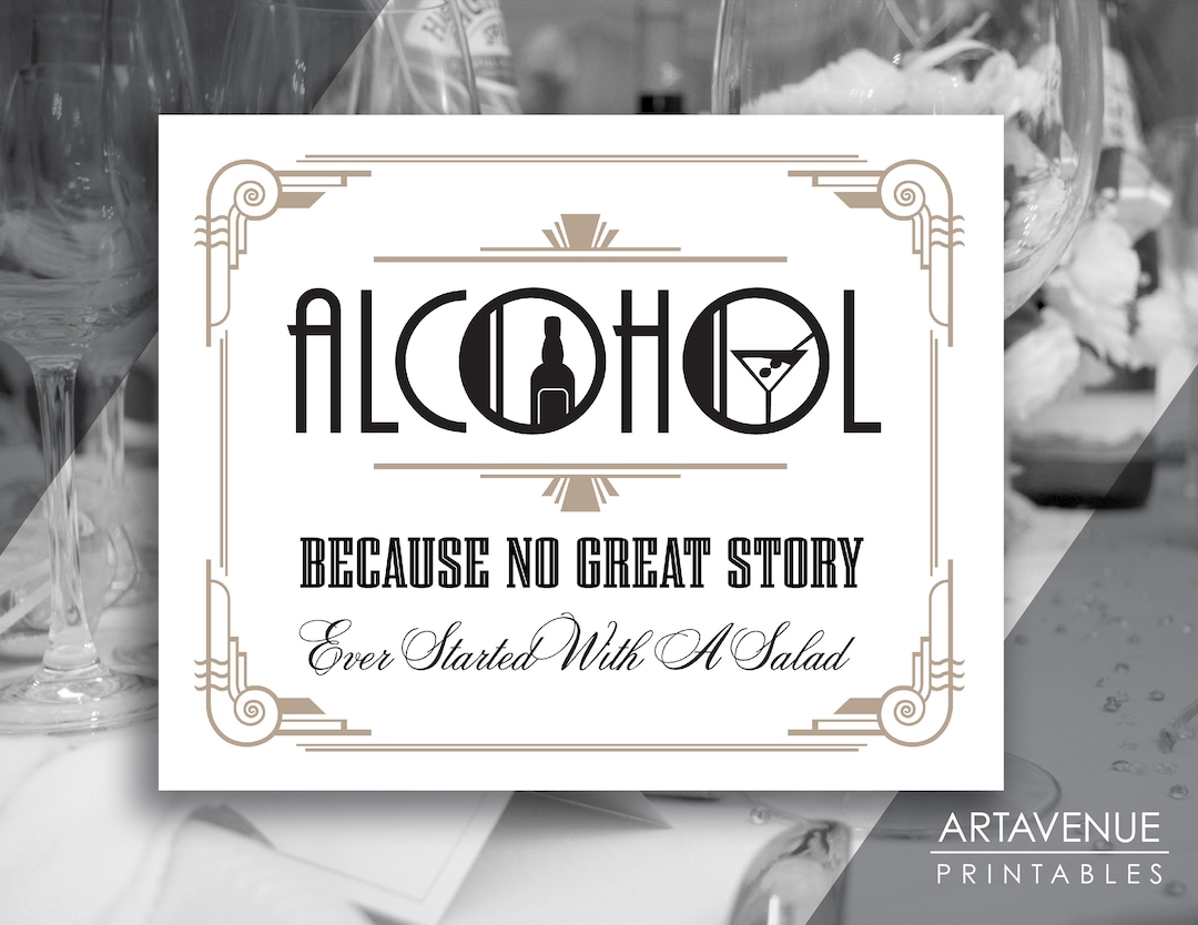 Gatsby Quote Sign JPG SVG Downloads | Alcohol - No Great Story Ever ...