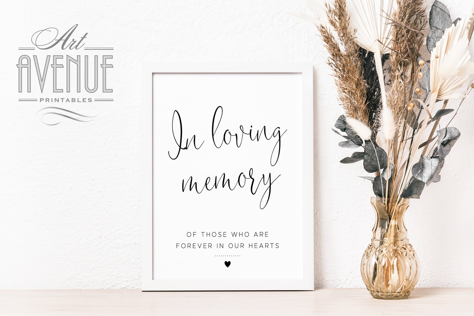 In Loving Memory Sign Template 8x10 Minimalist Calligraphy | Etsy