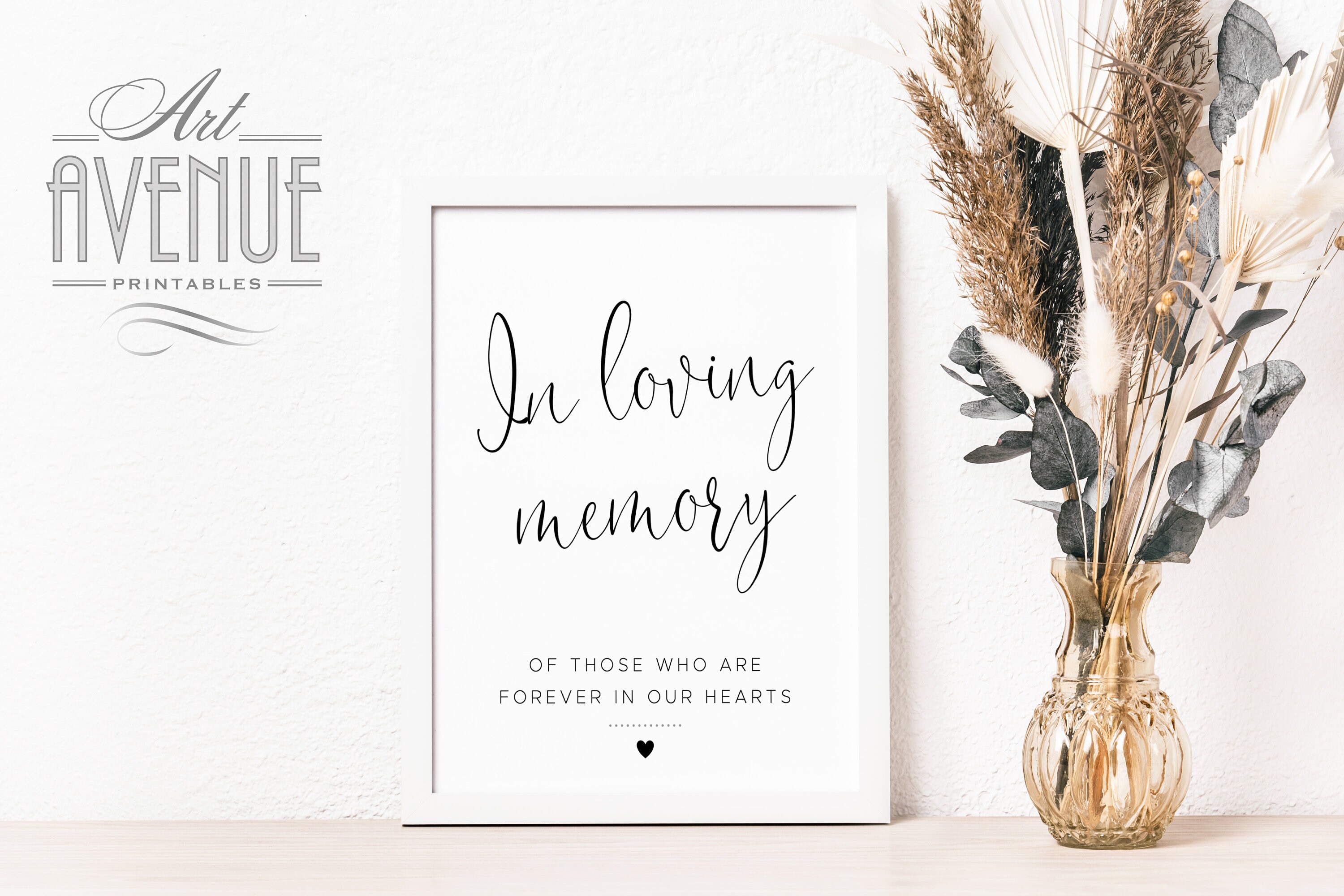 In Loving Memory Sign Template 8x10 Minimalist Calligraphy | Etsy