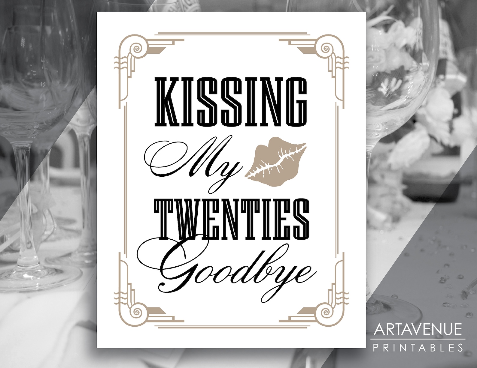 Kissing My Twenties Goodbye Sign JPG SVG Downloads 30th | Etsy