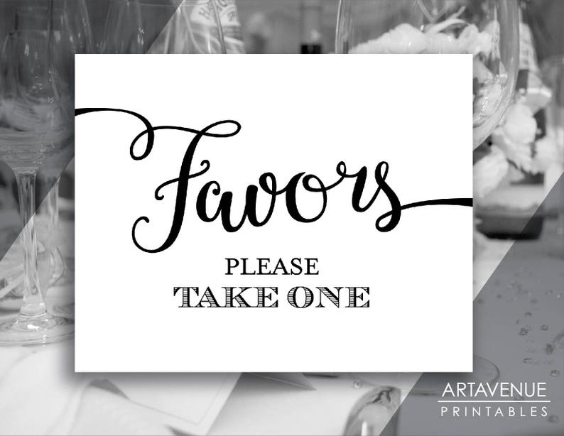 Wedding Sign Printables / FAVORS Please Take One / Chic - Etsy