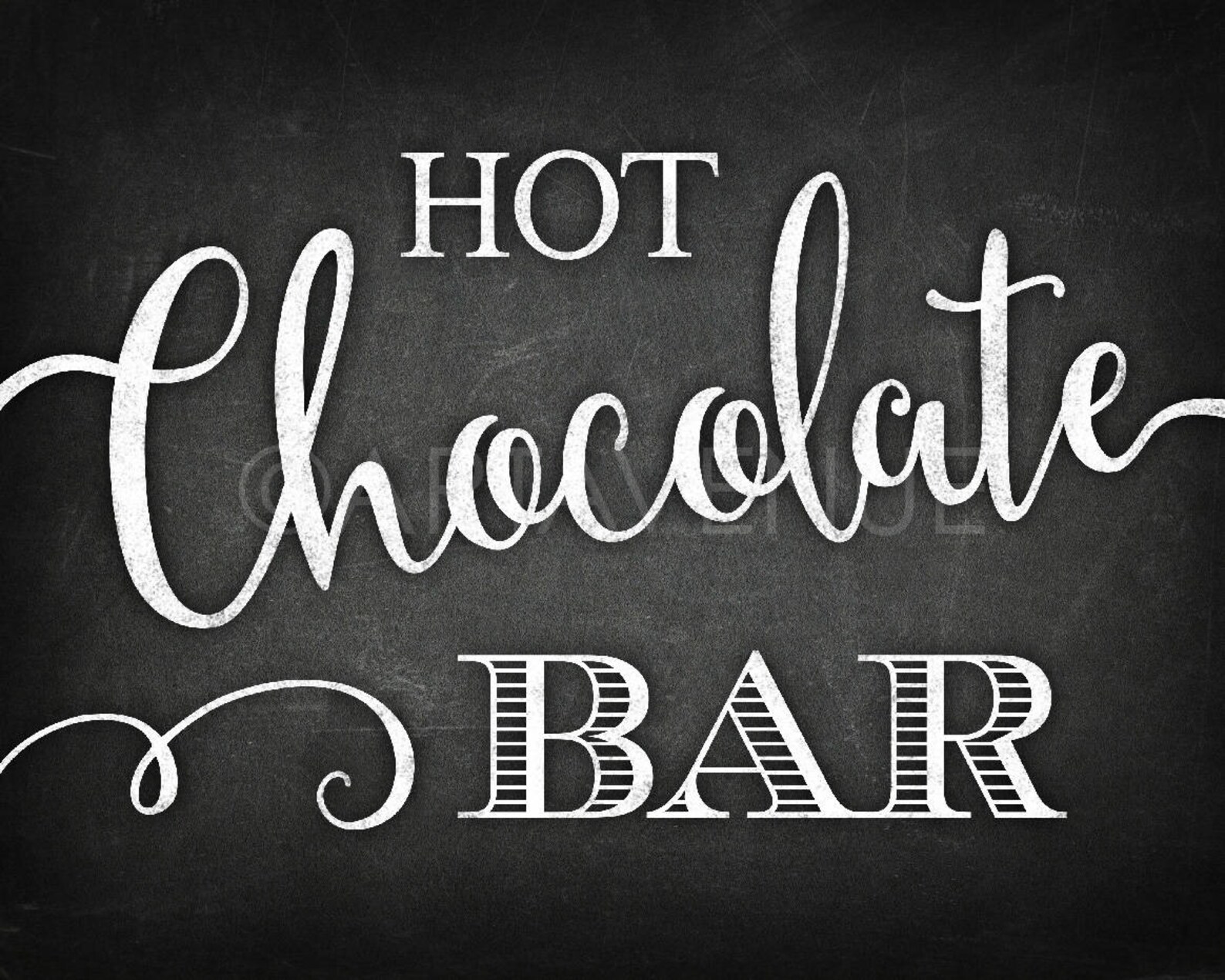 Chalkboard Chic Wedding Sign Printables HOT CHOCOLATE BAR - Etsy