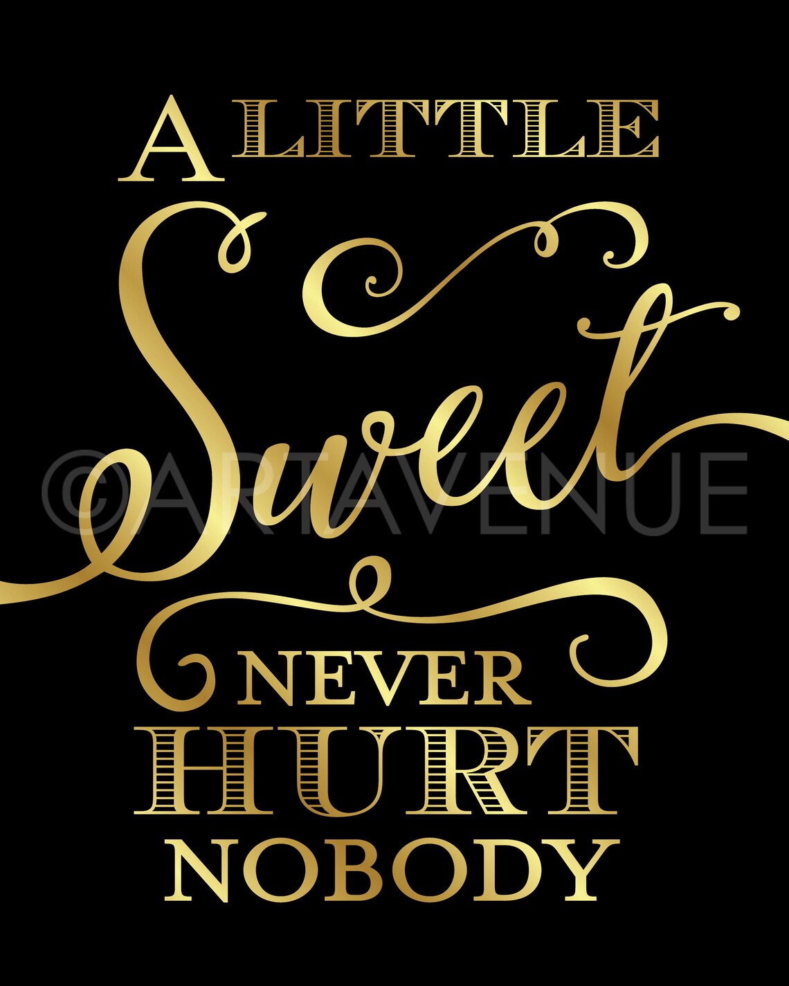 Chic Party Sign Printables A Little Sweet Never Hurt Nobody - Etsy