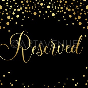 Gold Confetti Reserved Sign Download Gold Confetti RESERVED Sign ...