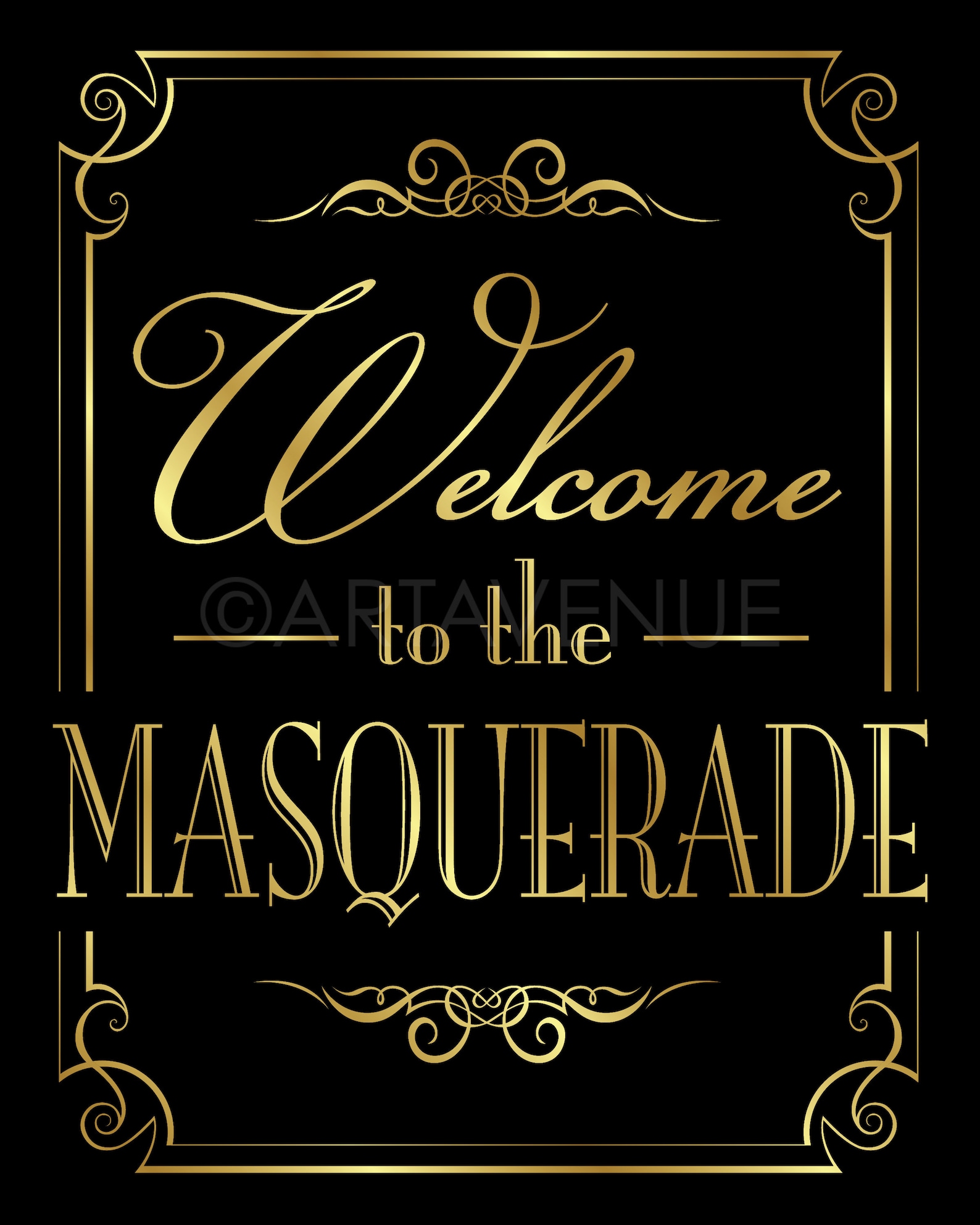 Masquerade Sign Printables Welcome to the Masquerade | Etsy