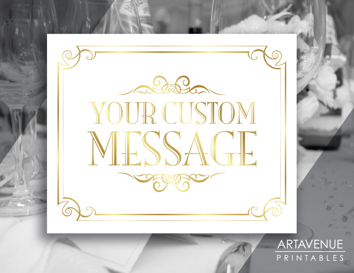 Custom Printable Sign custom Message Horizontal | Etsy