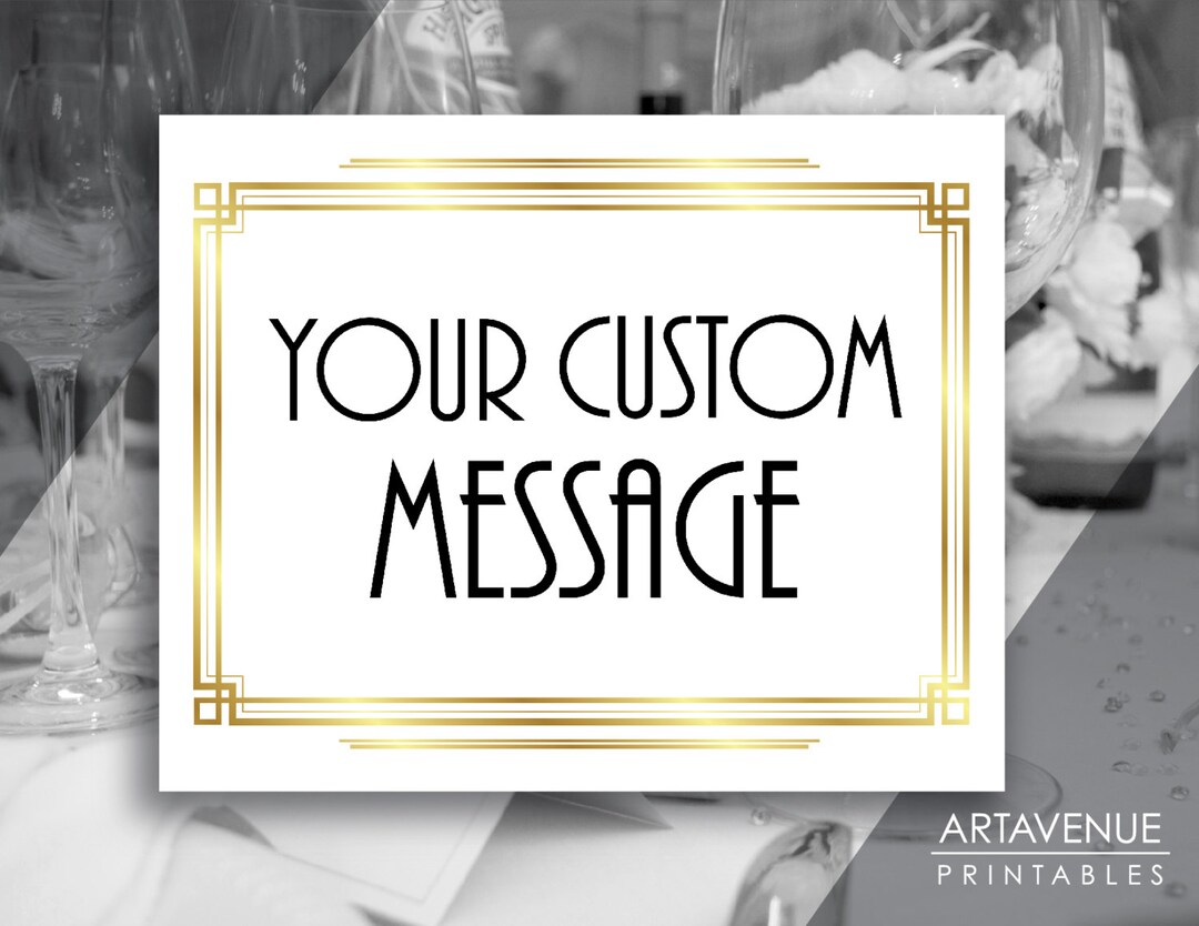 Custom Print custom Message Horizontal Sign - Etsy