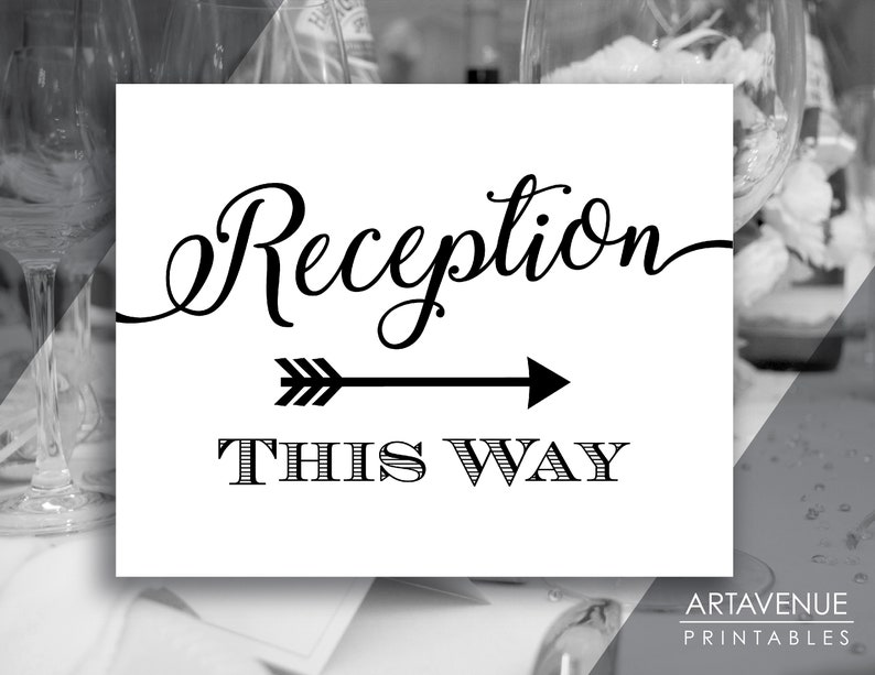 Chic Black and White Party Signs Reception This Way Sign | Etsy