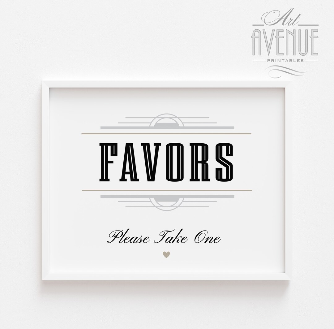 Wedding Favors Sign Template, Horizontal 8x10 Modern Industrial Wedding ...