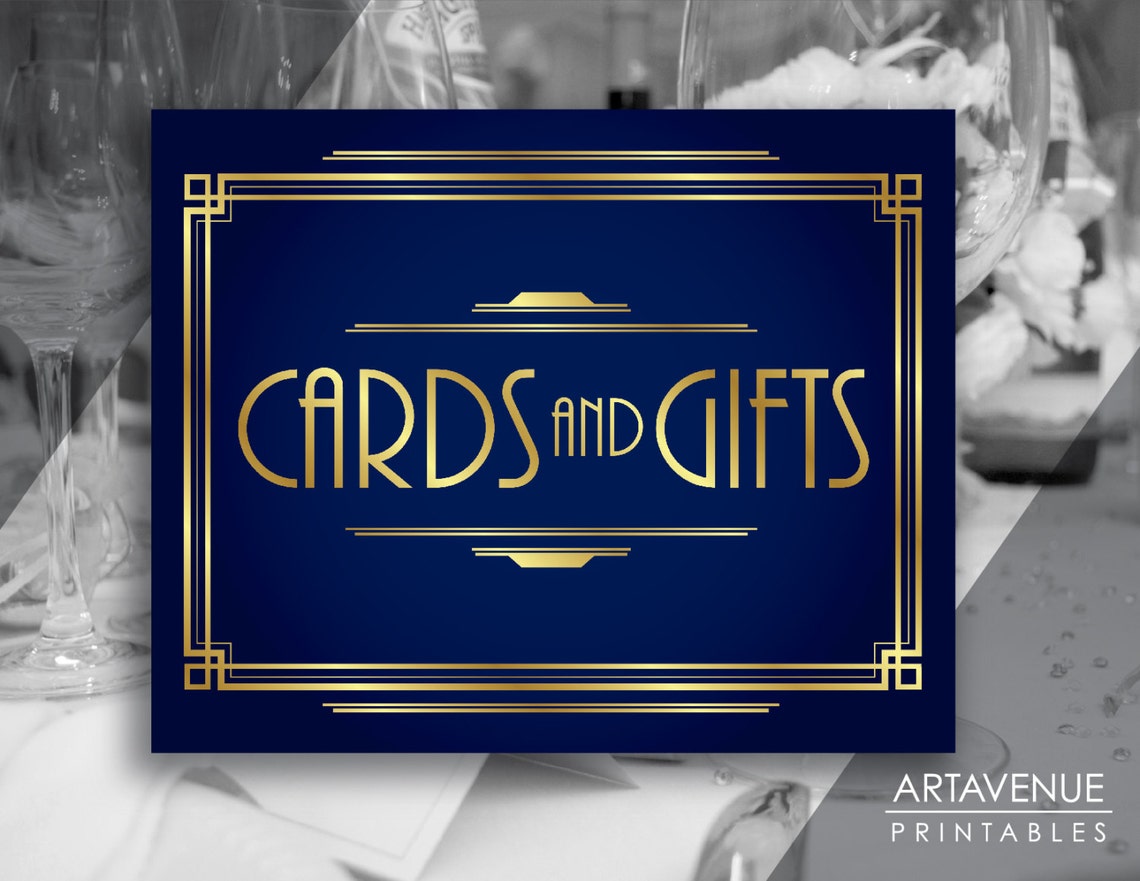 Navy and Gold Party Decor cards and Gifts - Etsy