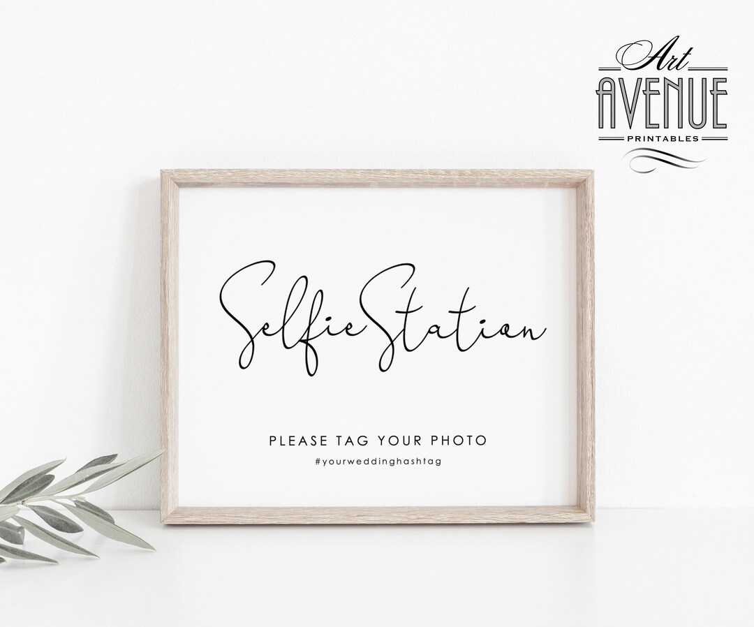Selfie Station Wedding Hashtag Sign Template 8x10 Minimalist - Etsy