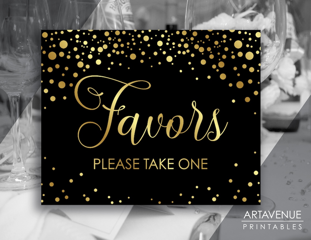 Gold Confetti Favors Sign Download | Gold Confetti Favors Sign ...