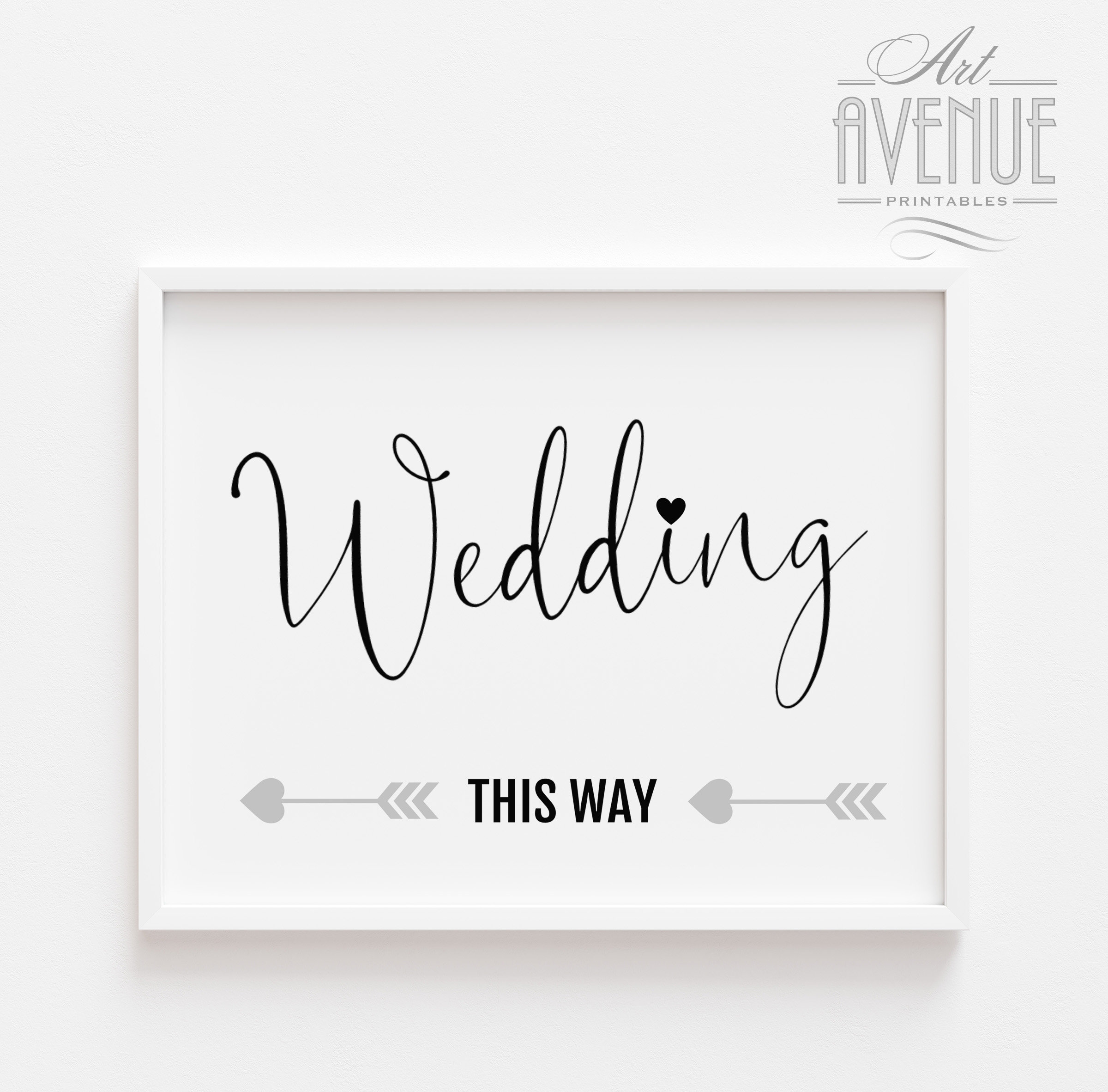 MODERN MINIMALIST Wedding This Way Sign Template Minimalist | Etsy