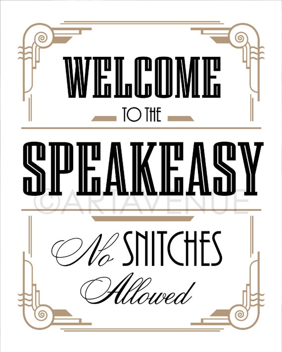 Speakeasy Signs 1920s