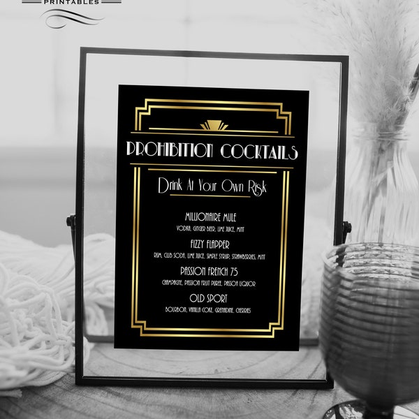 20s Bar Menu Sign - Etsy