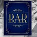 Navy and Gold Printable Party Sign Art bar - Etsy