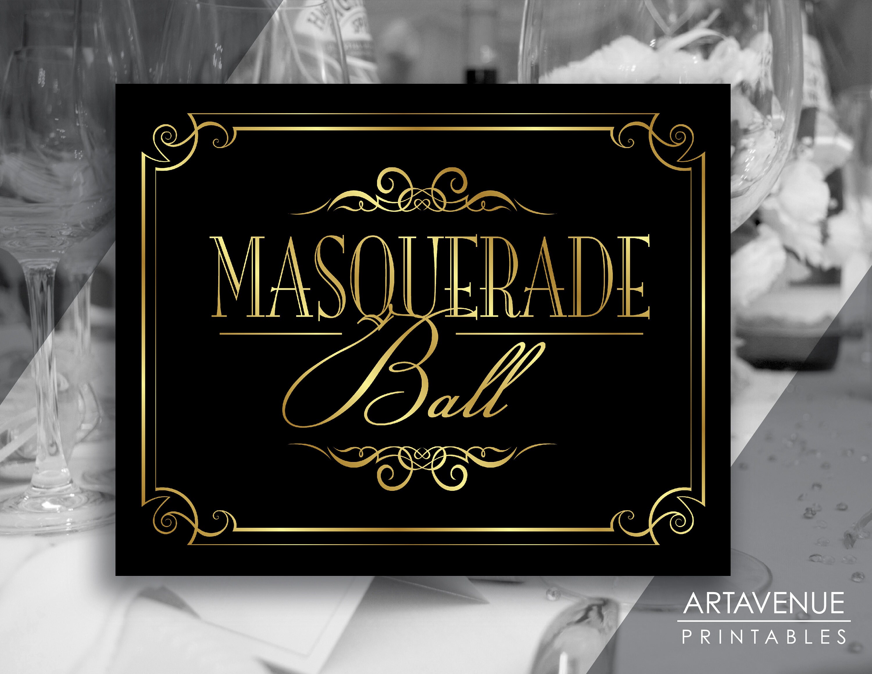 Masquerade Printable Signs Masquerade Ball Digital | Etsy