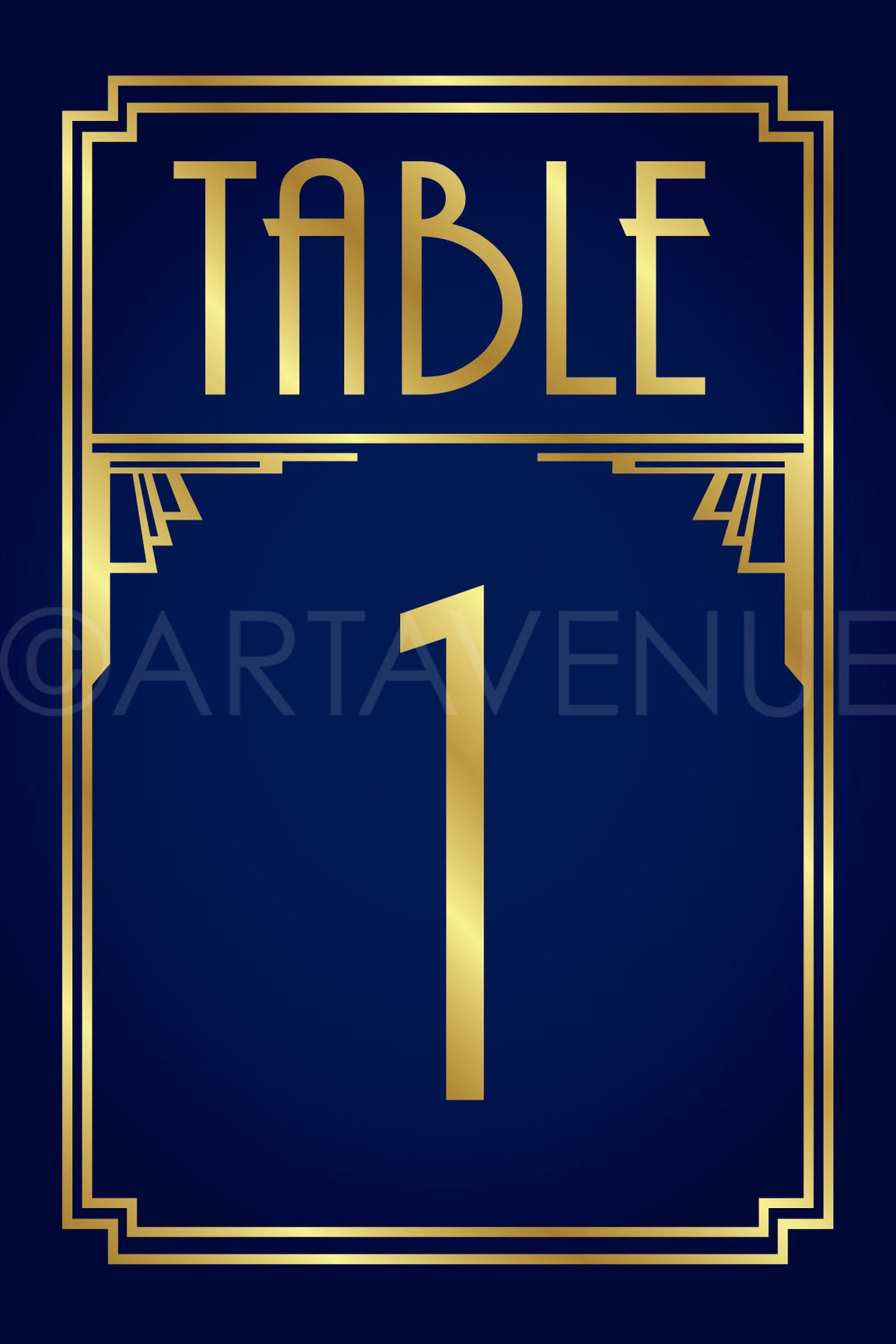 Art Deco Wedding Printable Art Deco Table Number Signs 4 X | Etsy