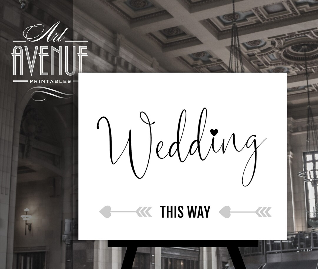 MODERN MINIMALIST Wedding This Way Sign Template, Minimalist Wedding ...