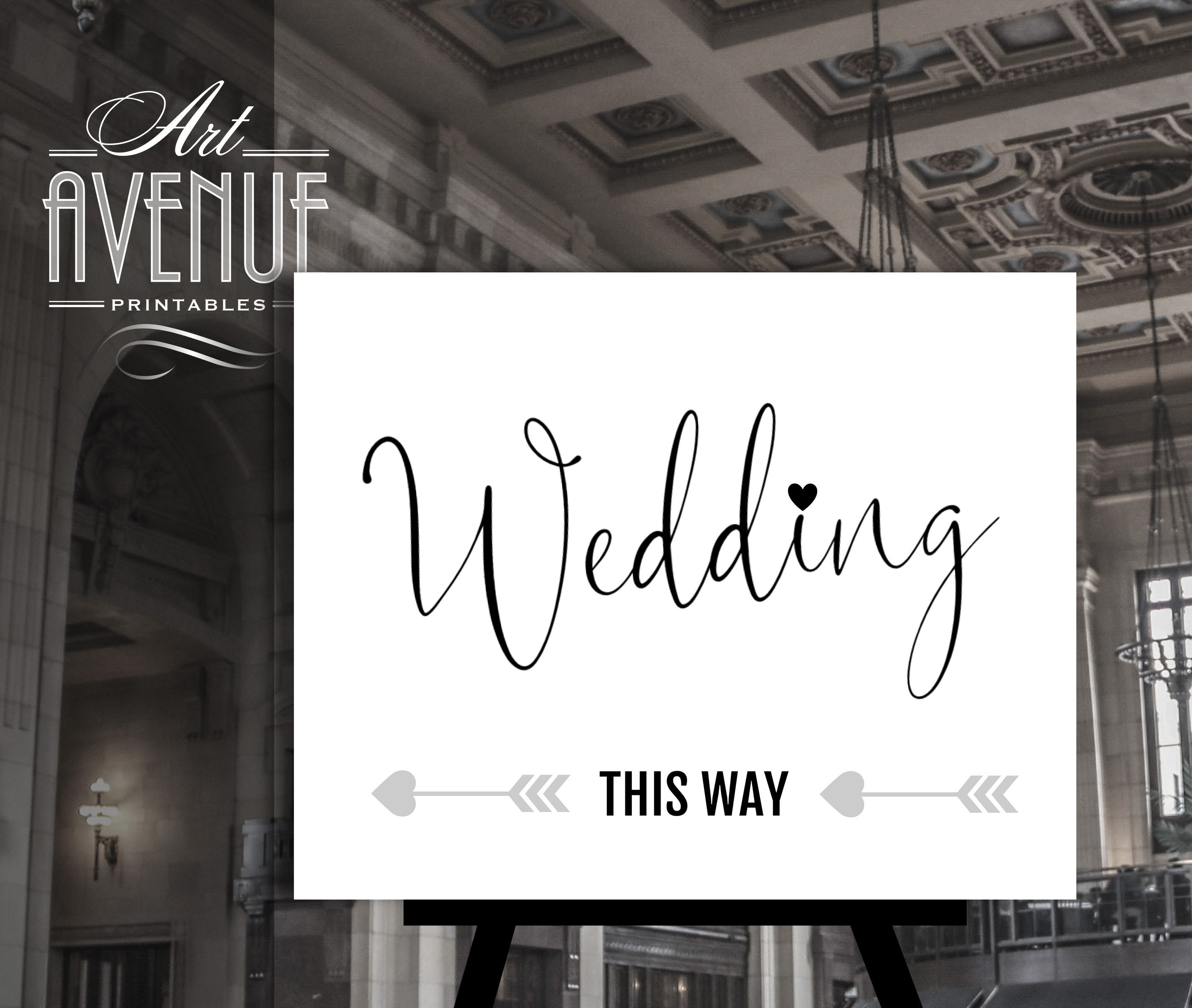 MODERN MINIMALIST Wedding This Way Sign Template Minimalist | Etsy