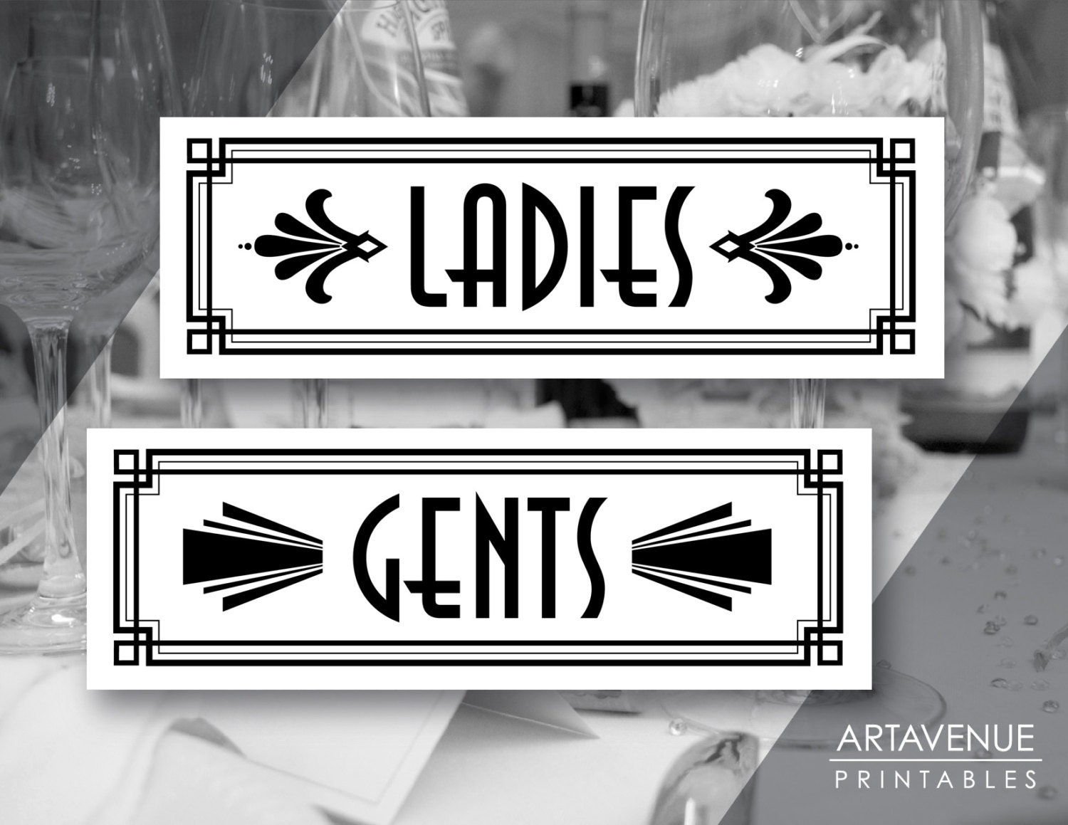 Printable Art ladies and gents Signs | Etsy