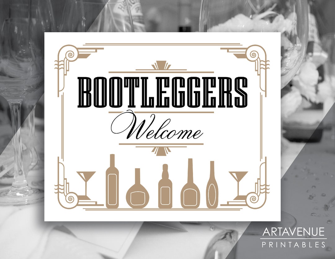 Bootleggers Welcome Sign JPG SVG Downloads | Gatsby Wedding Party ...