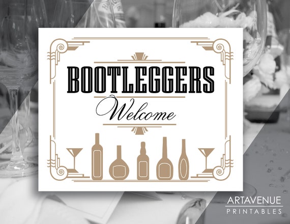 Bootleggers Welcome Sign JPG SVG Downloads Gatsby Wedding | Etsy