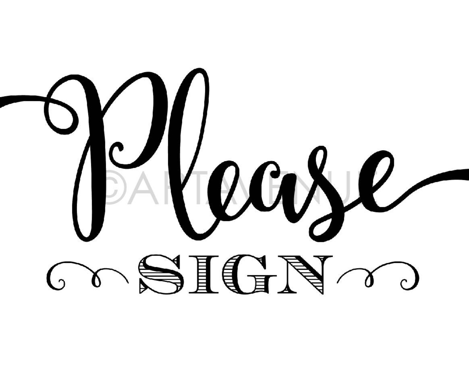 Chic Party Sign Printables | Please Sign | Wedding Downloads | Black ...