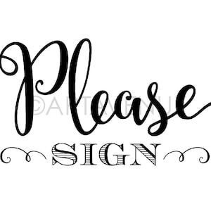 Chic Party Sign Printables | Please Sign | Wedding Downloads | Black ...