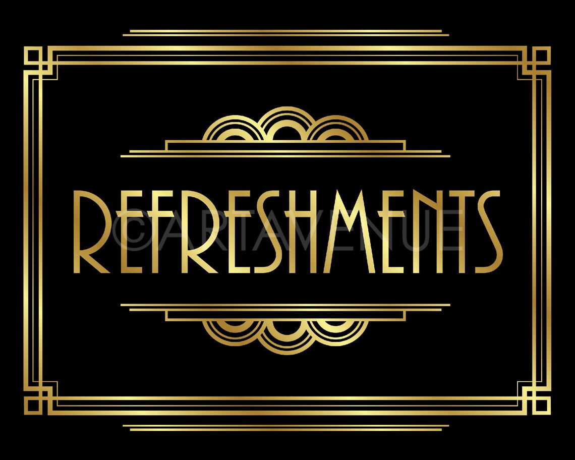 Printable Gatsby Party Signs Roaring Twenties REFRESHMENTS - Etsy