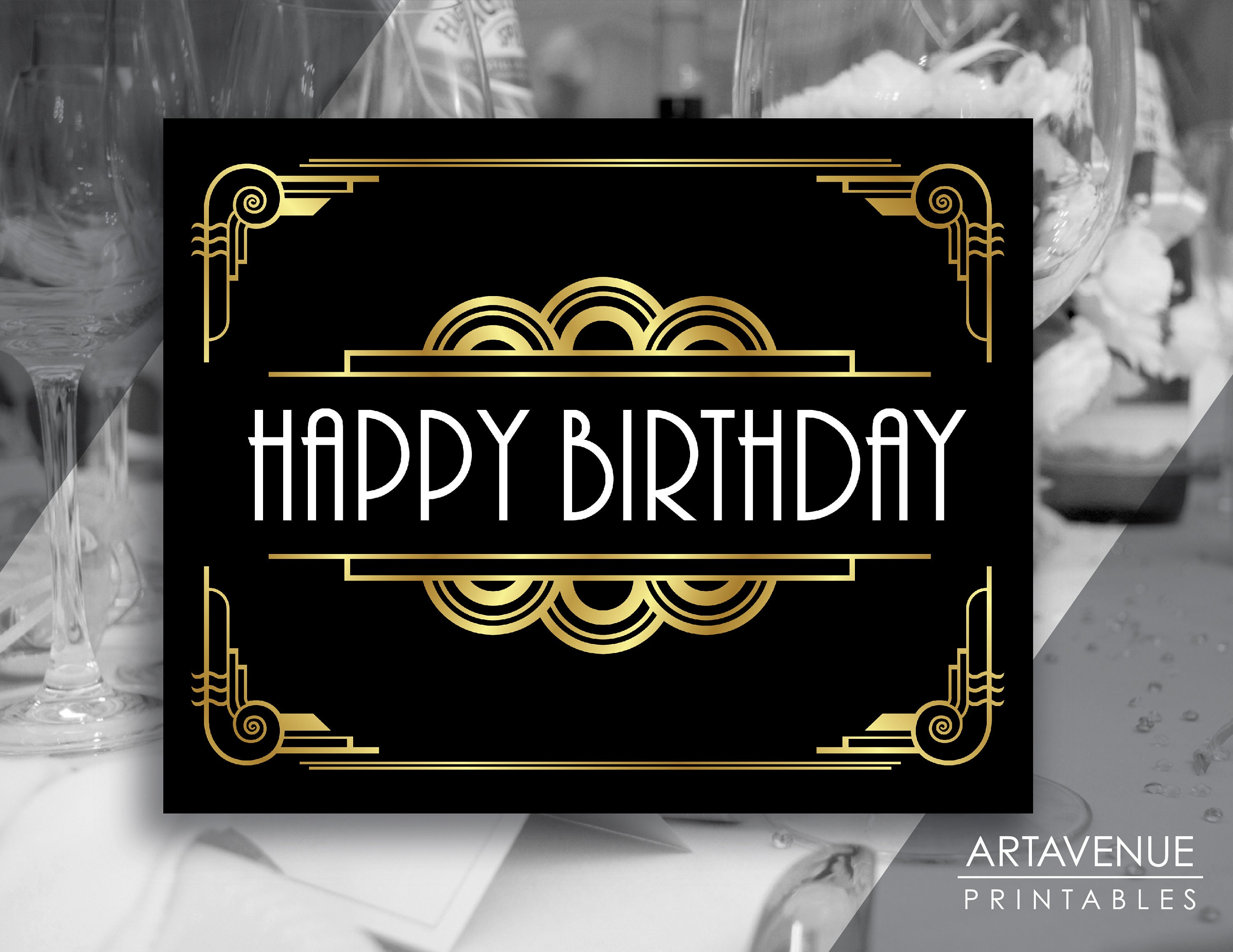 Happy Birthday Art Deco