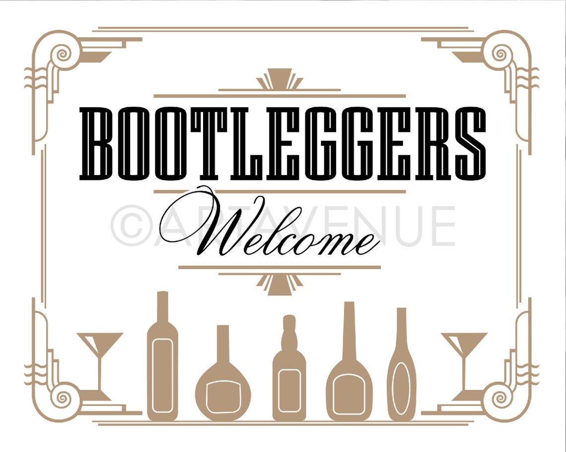 Bootleggers Welcome Sign JPG SVG Downloads Gatsby Wedding - Etsy