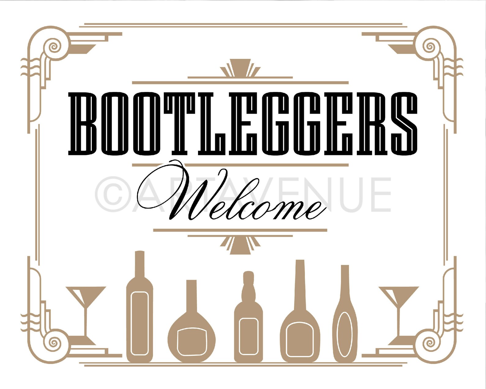 Bootleggers Welcome Sign JPG SVG Downloads Gatsby Wedding - Etsy