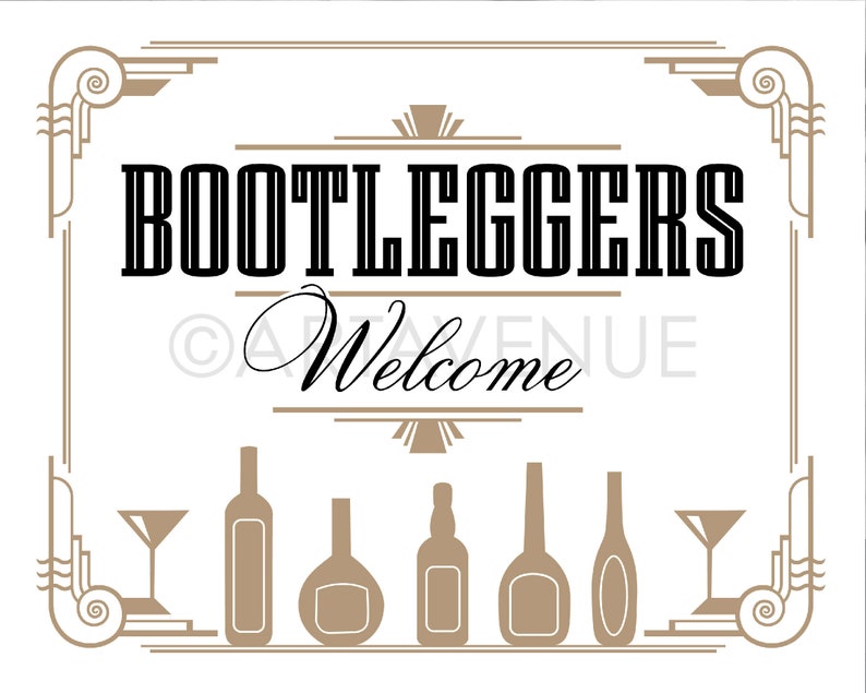 Bootleggers Welcome Sign JPG SVG Downloads | Gatsby Wedding Party ...