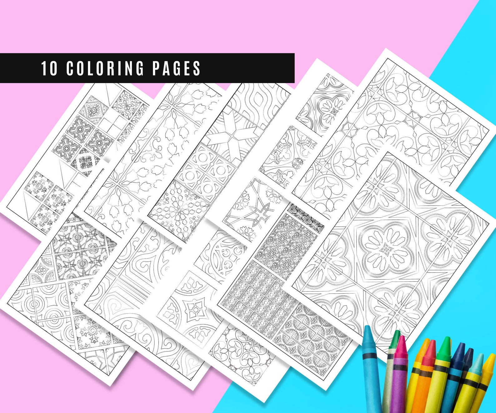 Ausmalbilder, Printable & Digital // Azulejos - Kachel / Kachel ...