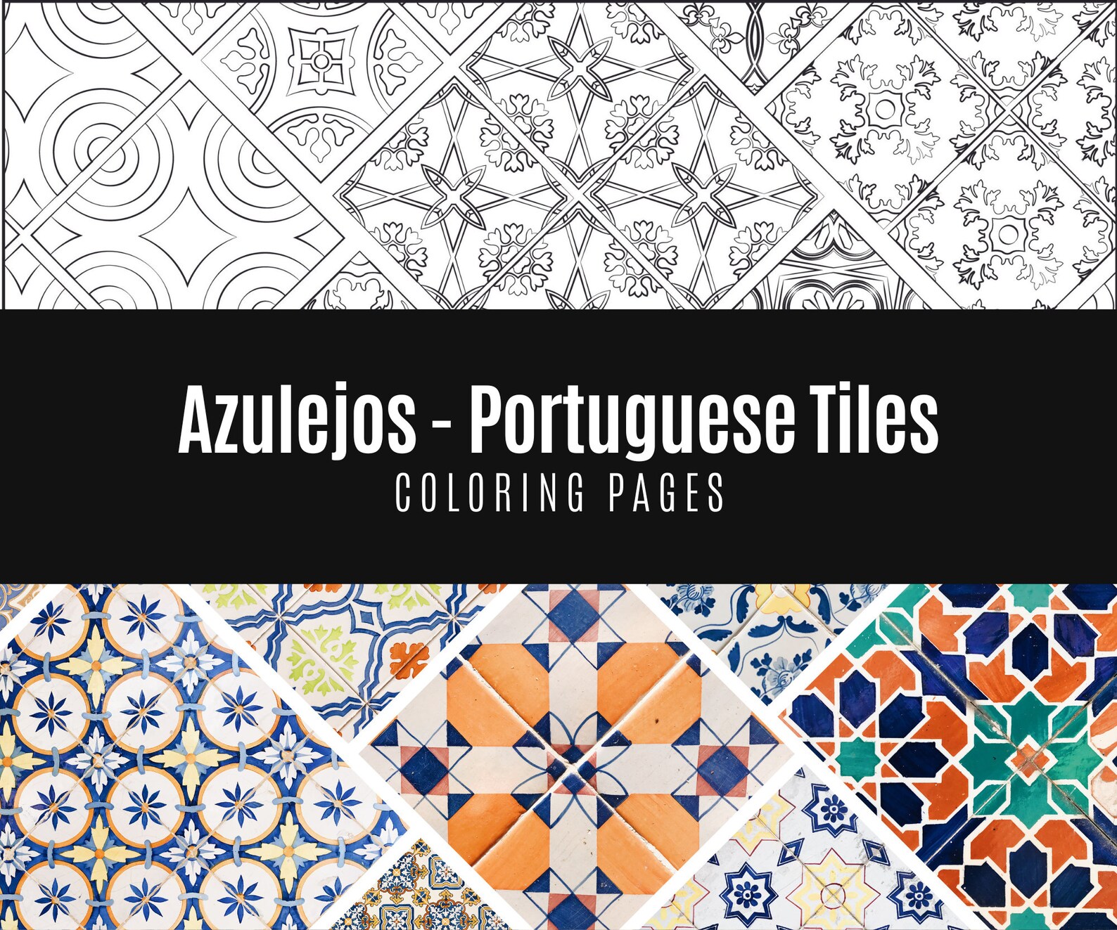 Ausmalbilder, Printable & Digital // Azulejos - Kachel / Kachel ...