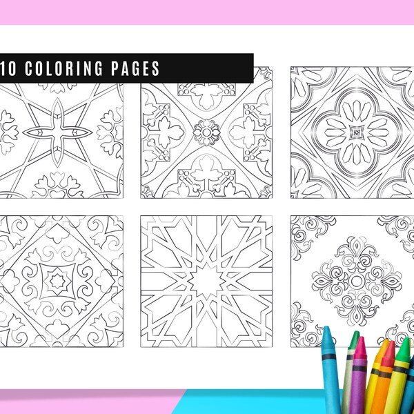 Coloring Tiles Printables - Etsy