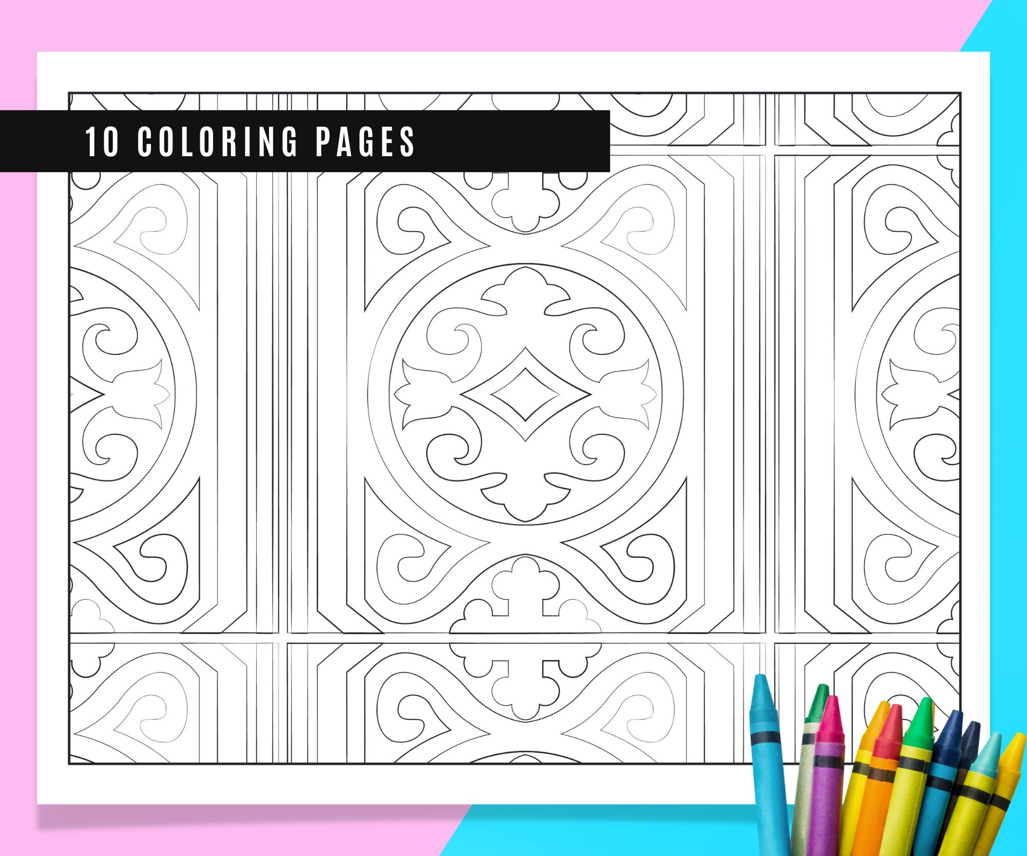 Ausmalbilder, Printable & Digital // Azulejos - Kachel / Kachel ...