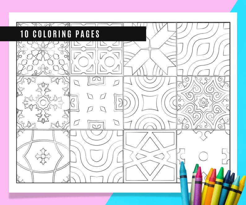 Ausmalbilder, Printable & Digital // Azulejos - Kachel / Kachel ...