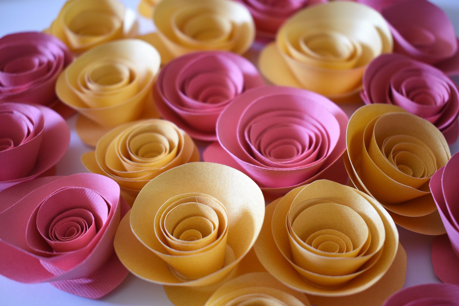 Coral Wedding Coral and Gold Loose Paper Flowers Wedding | Etsy