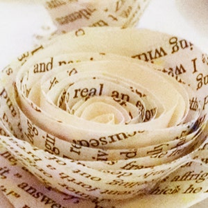 Book Page Roses Set of 12 Paper Roses Paper Flowers Centerpiece Wedding ...