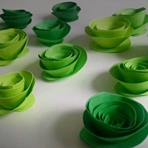 Paper Flowers - Green Paper Roses - Set of 12 - Etsy