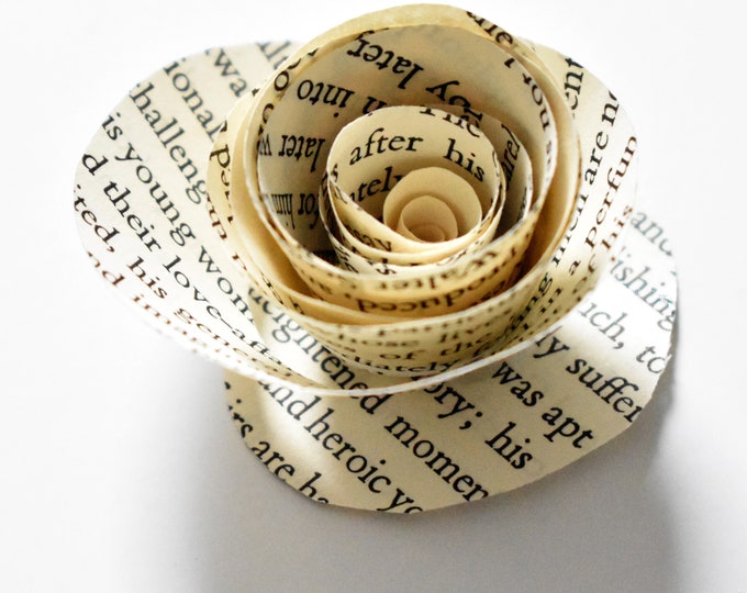 Book Page Roses Set of 12 Paper Roses Paper Flowers | Etsy